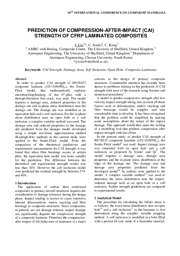 (PDF) Prediction of Compression-After-Impact (CAI) Strength of CFRP ...