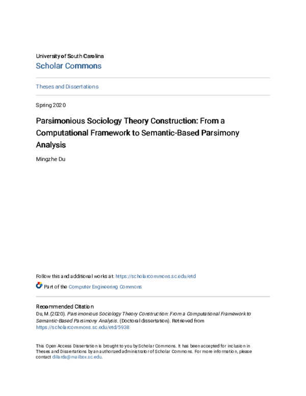 (PDF) Parsimonious Sociology Theory Construction: From a Computational Framework to Semantic ...
