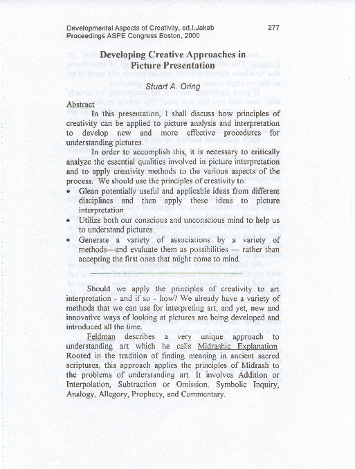 (PDF) Creative Approaches to Picture Analysis