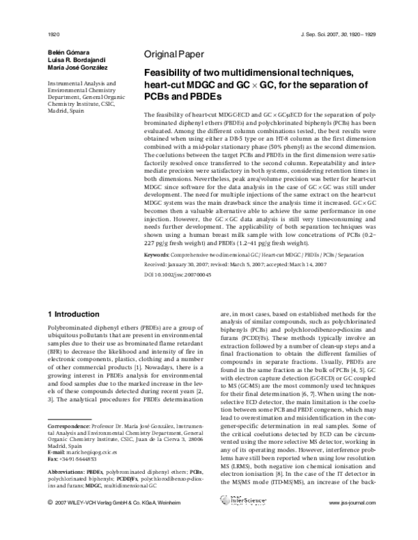 (PDF) Feasibility of two multidimensional techniques, heart-cut MDGC ...