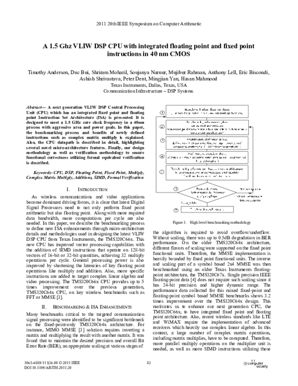 (PDF) A 1.5 Ghz VLIW DSP CPU with Integrated Floating Point and Fixed Point Instructions in 40 ...