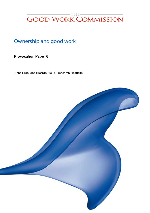 (PDF) Ownership and good work