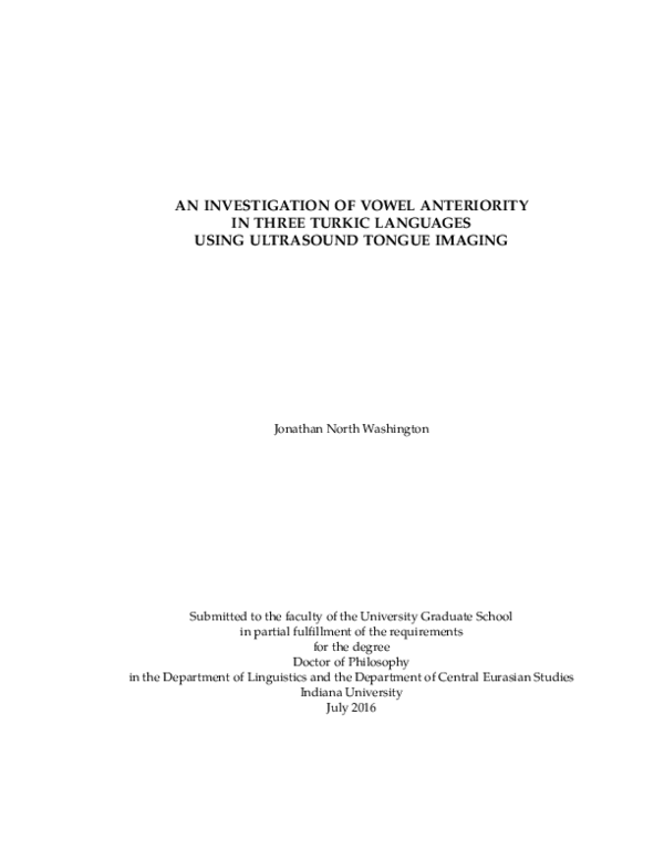 (PDF) An investigation of vowel anteriority in three Turkic languages ...