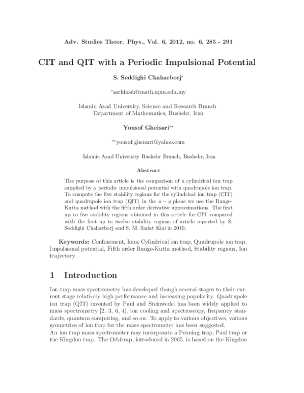 (PDF) CIT and QIT with a periodic impulsional potential