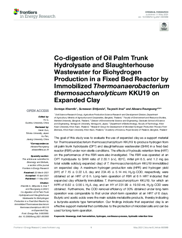 (PDF) Co-digestion of Oil Palm Trunk Hydrolysate and Slaughterhouse ...