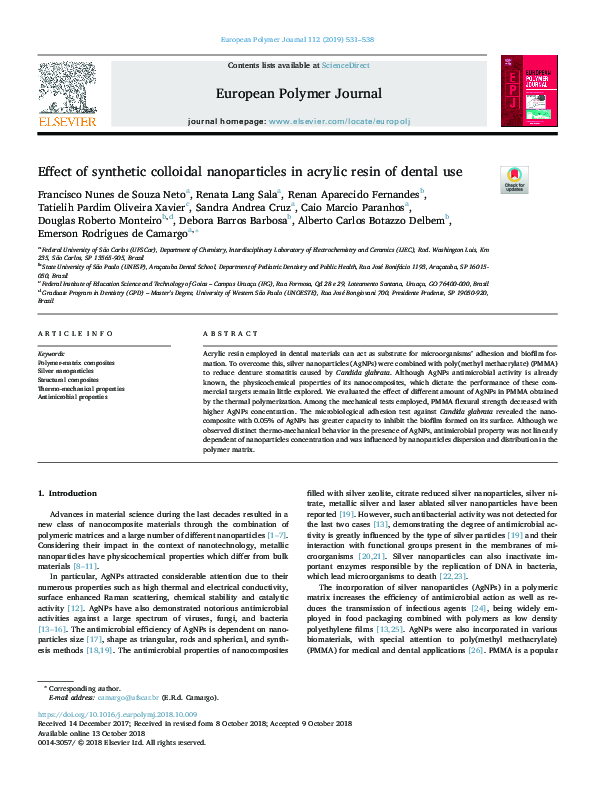(PDF) Effect of synthetic colloidal nanoparticles in acrylic resin of ...