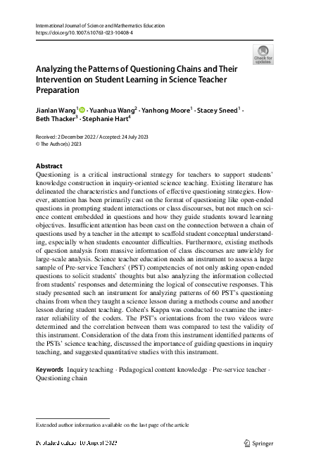 (PDF) Analyzing the Patterns of Questioning Chains and Their ...
