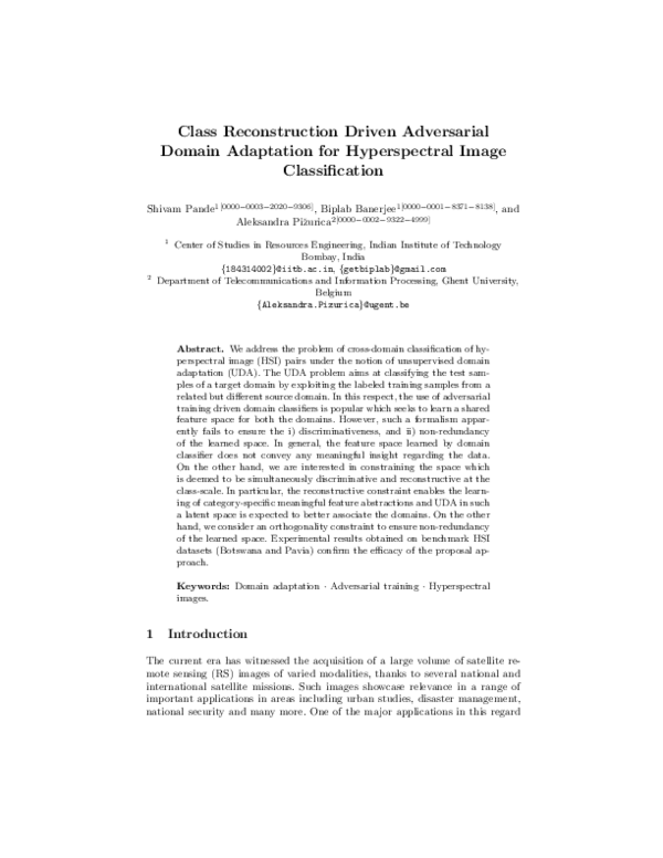(PDF) Class Reconstruction Driven Adversarial Domain Adaptation for Hyperspectral Image ...