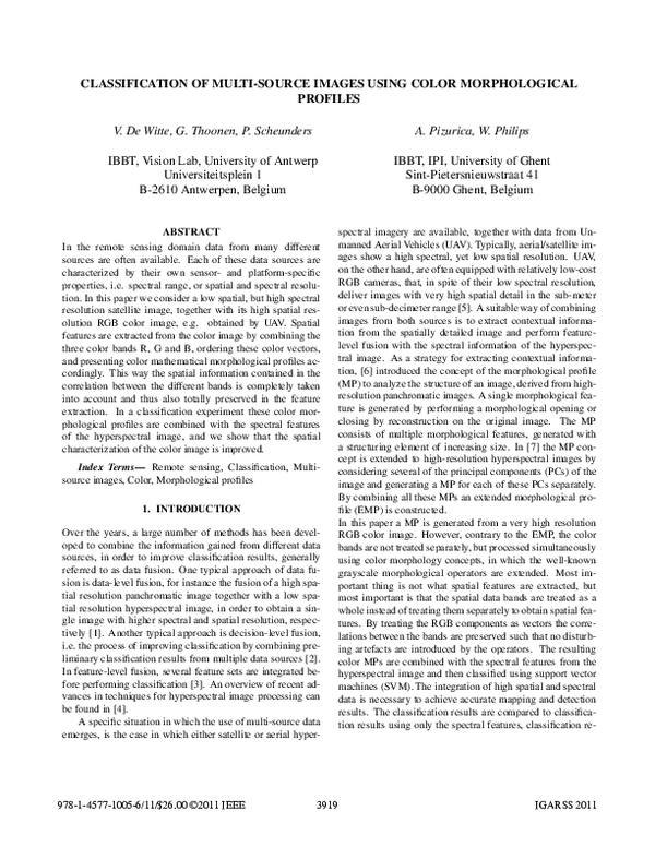 (PDF) Classification of multi-source images using color morphological profiles