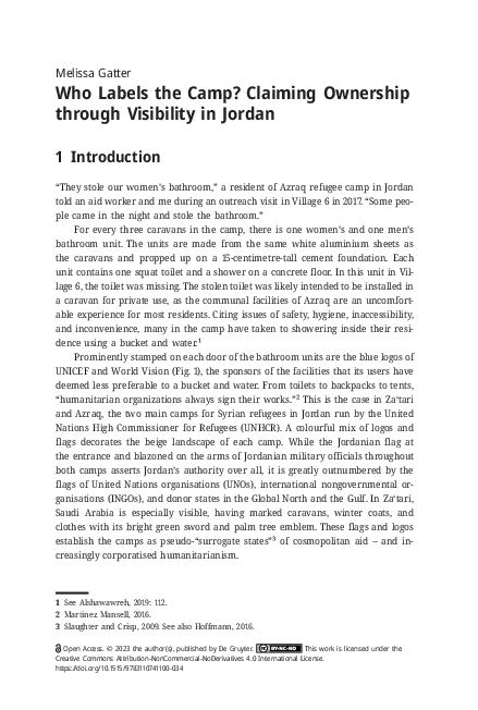 (PDF) Who Labels the Camp? Claiming Ownership through Visibility in Jordan