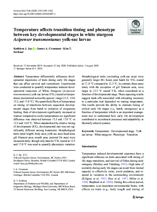(PDF) Temperature affects transition timing and phenotype between key ...