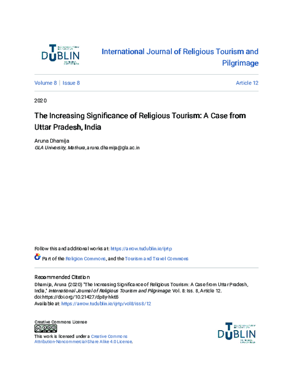(PDF) The Increasing Significance of Religious Tourism: A Case from ...