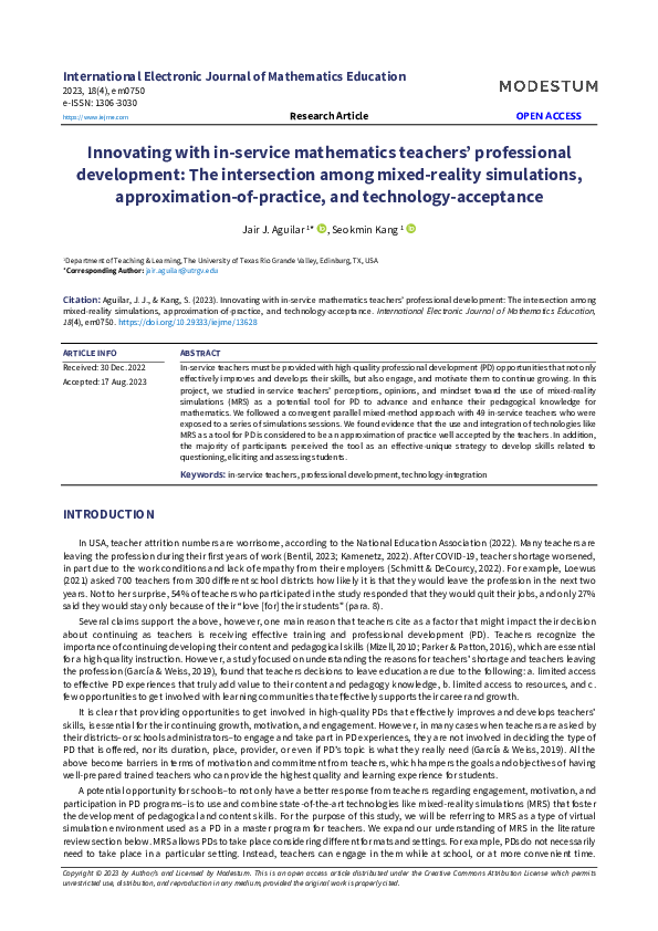 (PDF) Innovating with in-service mathematics teachers’ professional ...