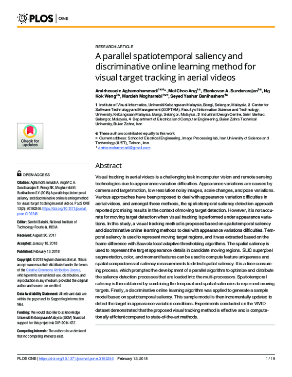 Pdf A Parallel Spatiotemporal Saliency And Discriminative Online