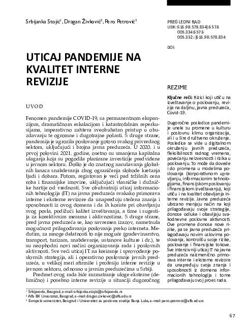 (PDF) The impact of the pandemic on the quality of internal audit ...