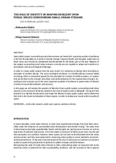 (PDF) The Role of Identity in Shaping Resilient Open Public Spaces ...