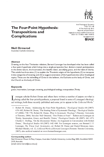 (PDF) The Four-Point Hypothesis: Transpositions and Complications ...