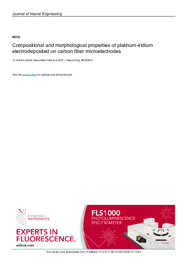Pdf Compositional And Morphological Properties Of Platinum Iridium