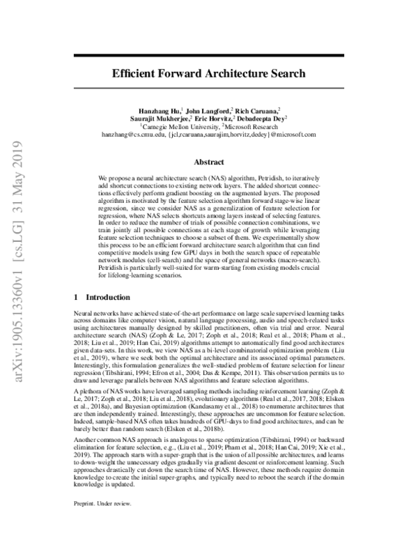 (PDF) Efficient Forward Architecture Search | Rich Caruana - Academia.edu