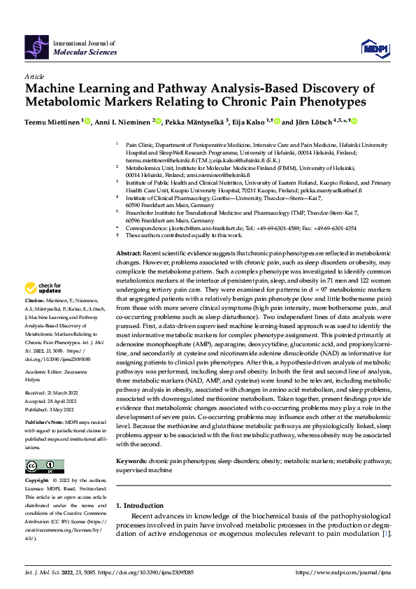 (PDF) Machine Learning and Pathway Analysis-Based Discovery of ...
