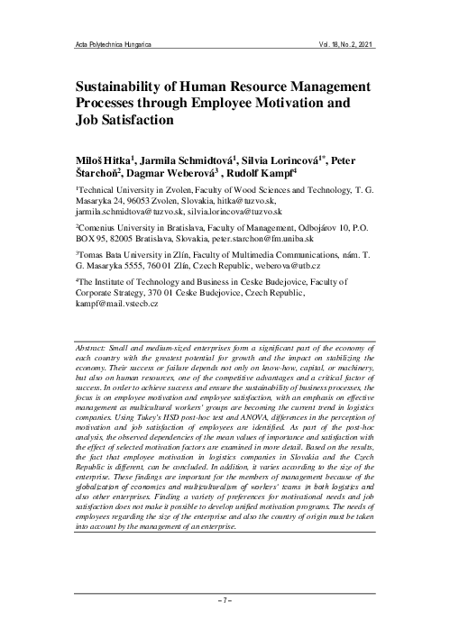 (PDF) Sustainability of Human Resource Management Processes through ...