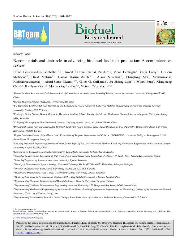 (PDF) Nanomaterials and their role in advancing biodiesel feedstock production: A comprehensive ...