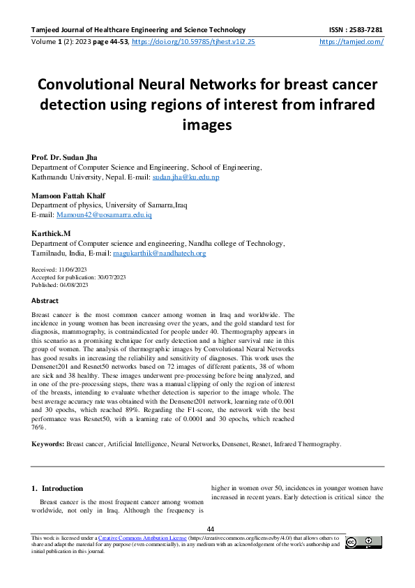 Pdf Convolutional Neural Networks For Breast Cancer Detection Using