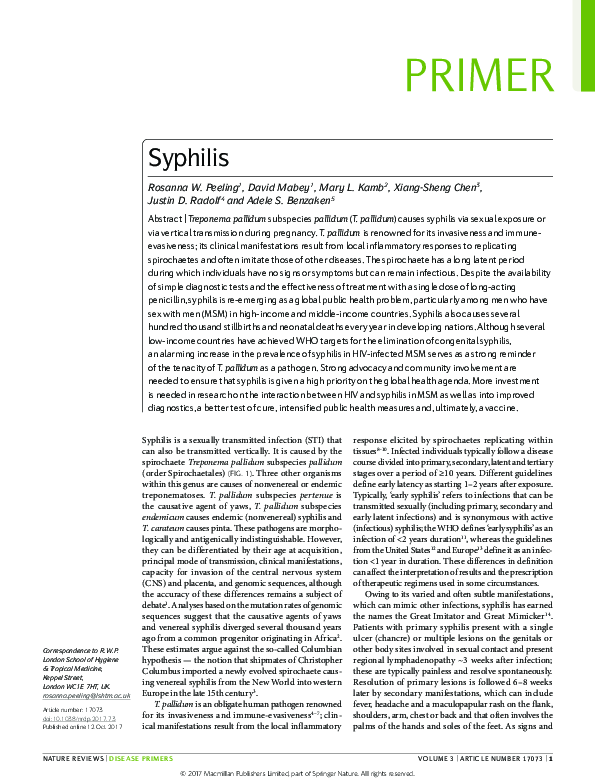 (PDF) Syphilis