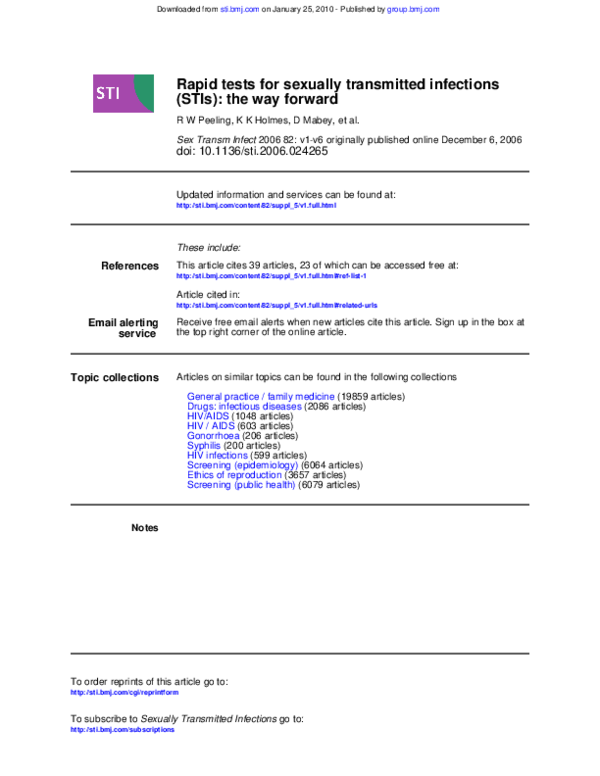 (PDF) Rapid tests for sexually transmitted infections (STIs): the way ...