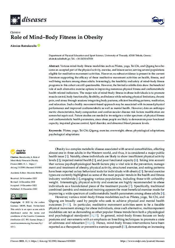 (PDF) Role of Mind–Body Fitness in Obesity