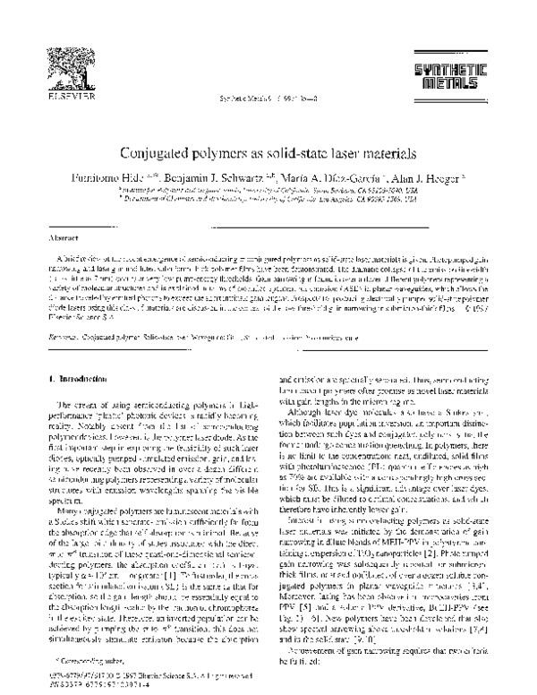 (PDF) Conjugated Polymers in Solid-State Lasers