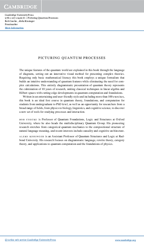 (PDF) Picturing Quantum Processes