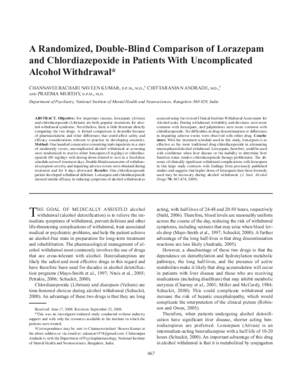 (PDF) A Randomized, Double-Blind Comparison of Lorazepam and ...