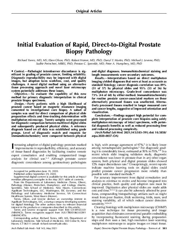 (PDF) Initial Evaluation of Rapid, Direct-to-Digital Prostate Biopsy ...