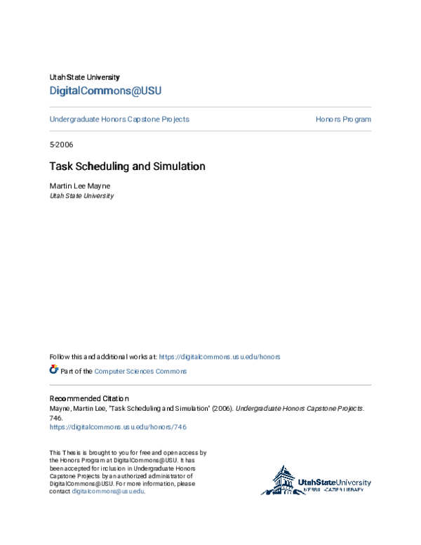 (PDF) Task Scheduling and Simulation