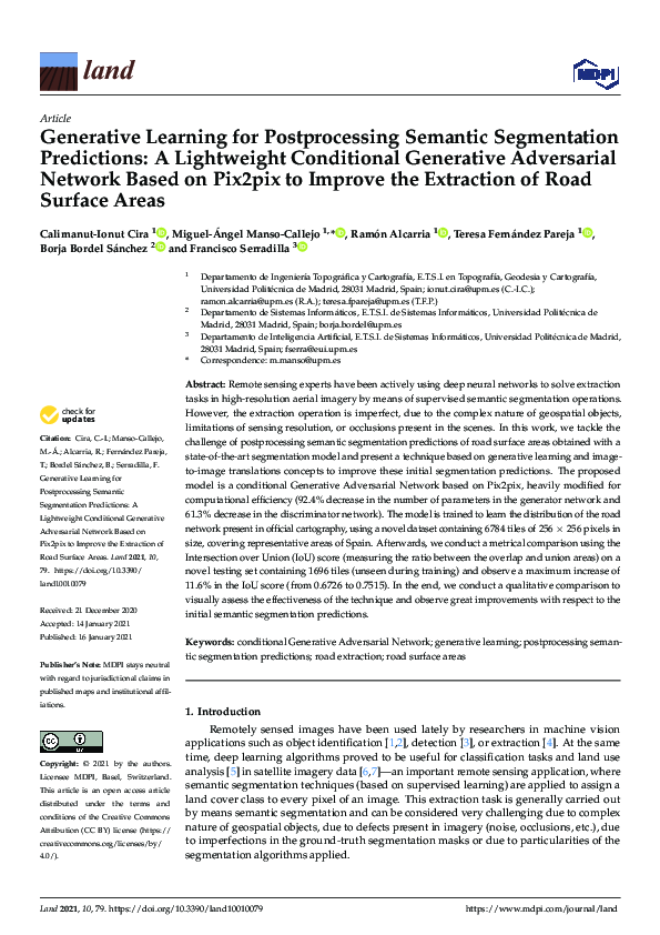 (PDF) Generative Learning for Postprocessing Semantic Segmentation Predictions: A Lightweight ...