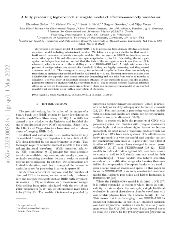 (PDF) A fully precessing higher-mode surrogate model of effective-one ...