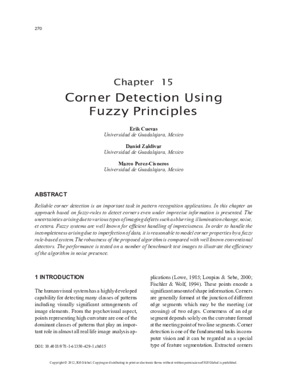 (PDF) Corner Detection Using Fuzzy Principles