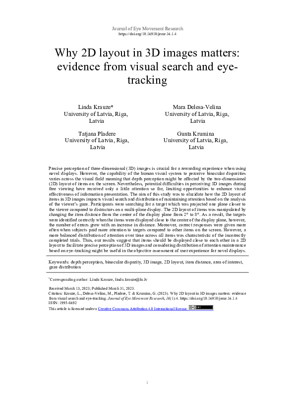 (PDF) Why 2D layout in 3D images matters: evidence from visual search ...