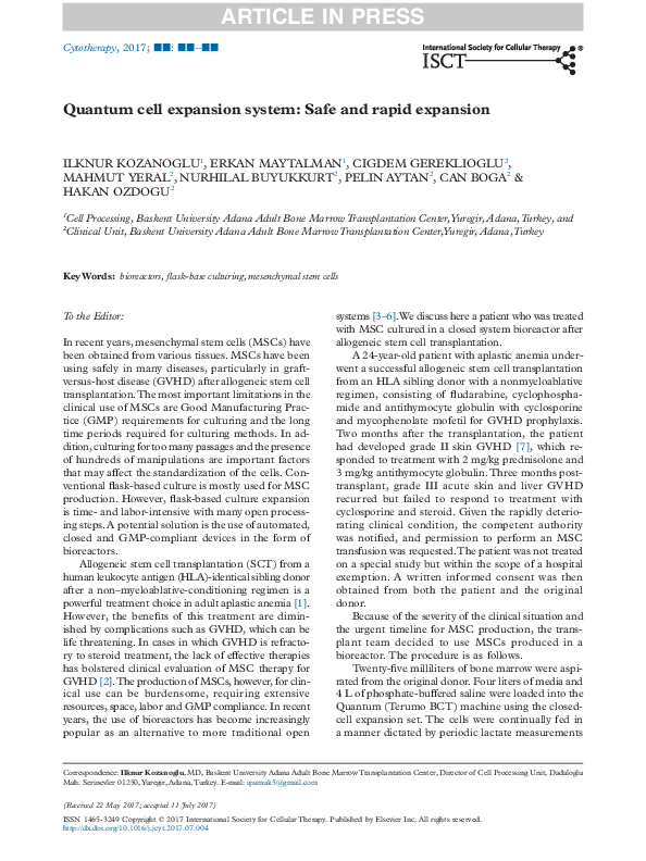 (PDF) Quantum cell expansion system: Safe and rapid expansion