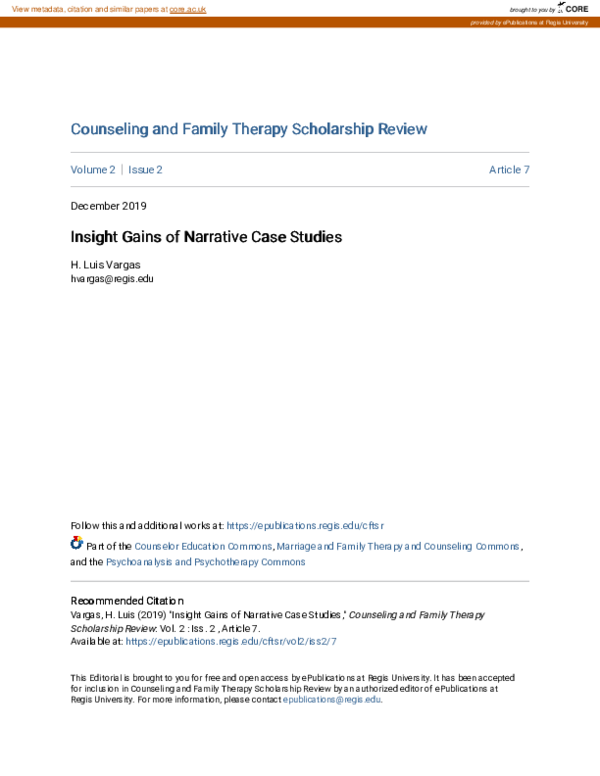(PDF) Insight Gains of Narrative Case Studies