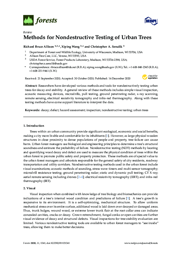 (PDF) Methods for Nondestructive Testing of Urban Trees