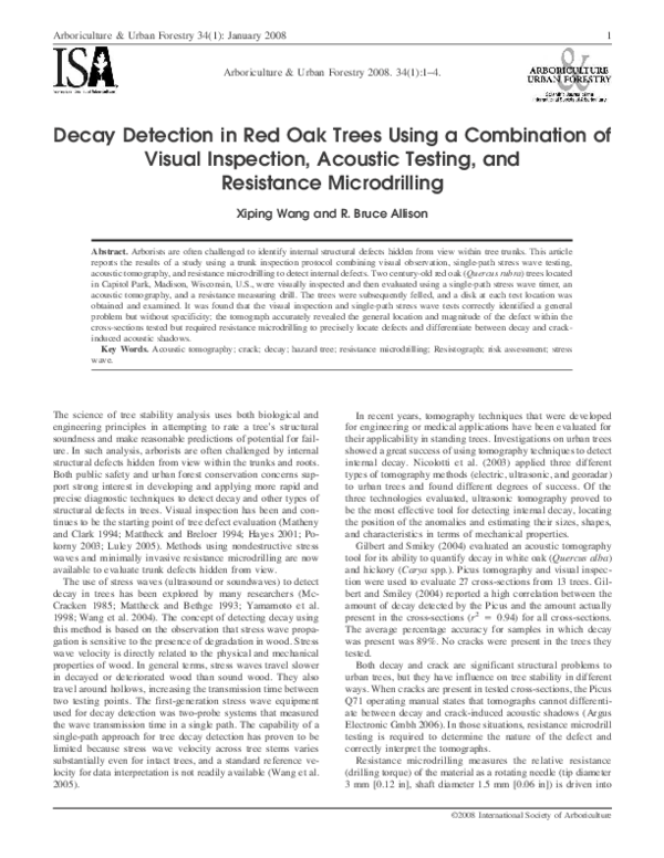 (PDF) Decay Detection in Red Oak Trees Using a Combination of Visual ...