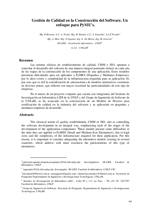 (PDF) Gestión de calidad en la construcción del software