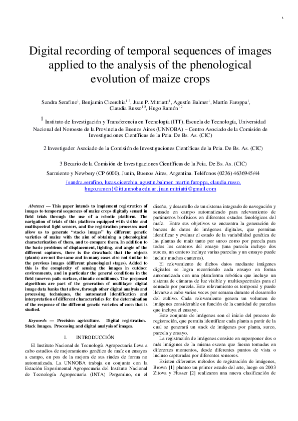 (PDF) Digital Recording of Temporal Sequences of Images Applied to the ...