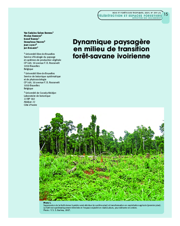 (PDF) Dynamique paysagère en milieu de transition forêt-savane ivoirienne