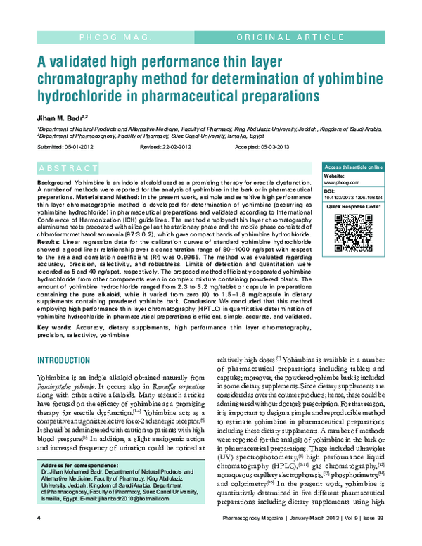 (PDF) A Validated High Performance Thin - layer Chromatographic method for the estimation of ...