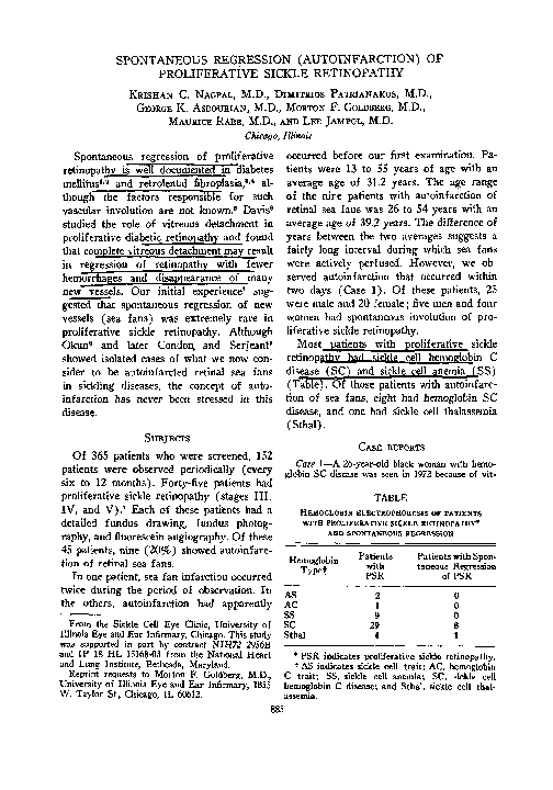 (PDF) Spontaneous Regression (Autoinfarction) of Proliferative Sickle ...