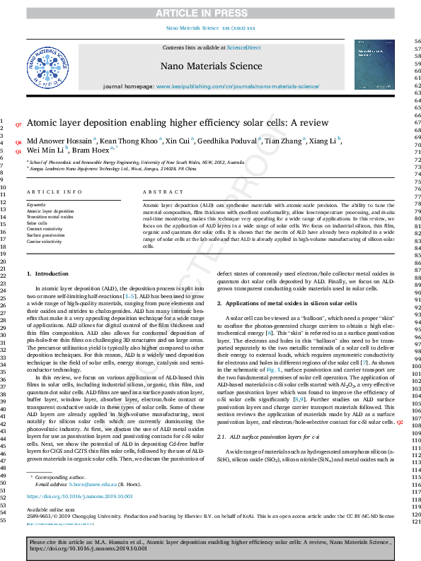 (PDF) Atomic layer deposition enabling higher efficiency solar cells: A ...