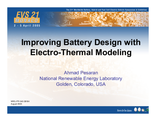 (PDF) Improving Battery Design with Electro-Thermal Modeling